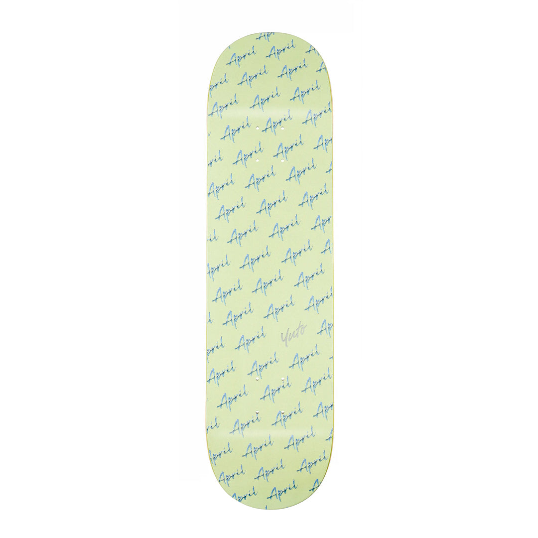 APRIL YUTO HORIGOME SCRIPT LOGO DECK GREEN – Aprilskateboardsuk